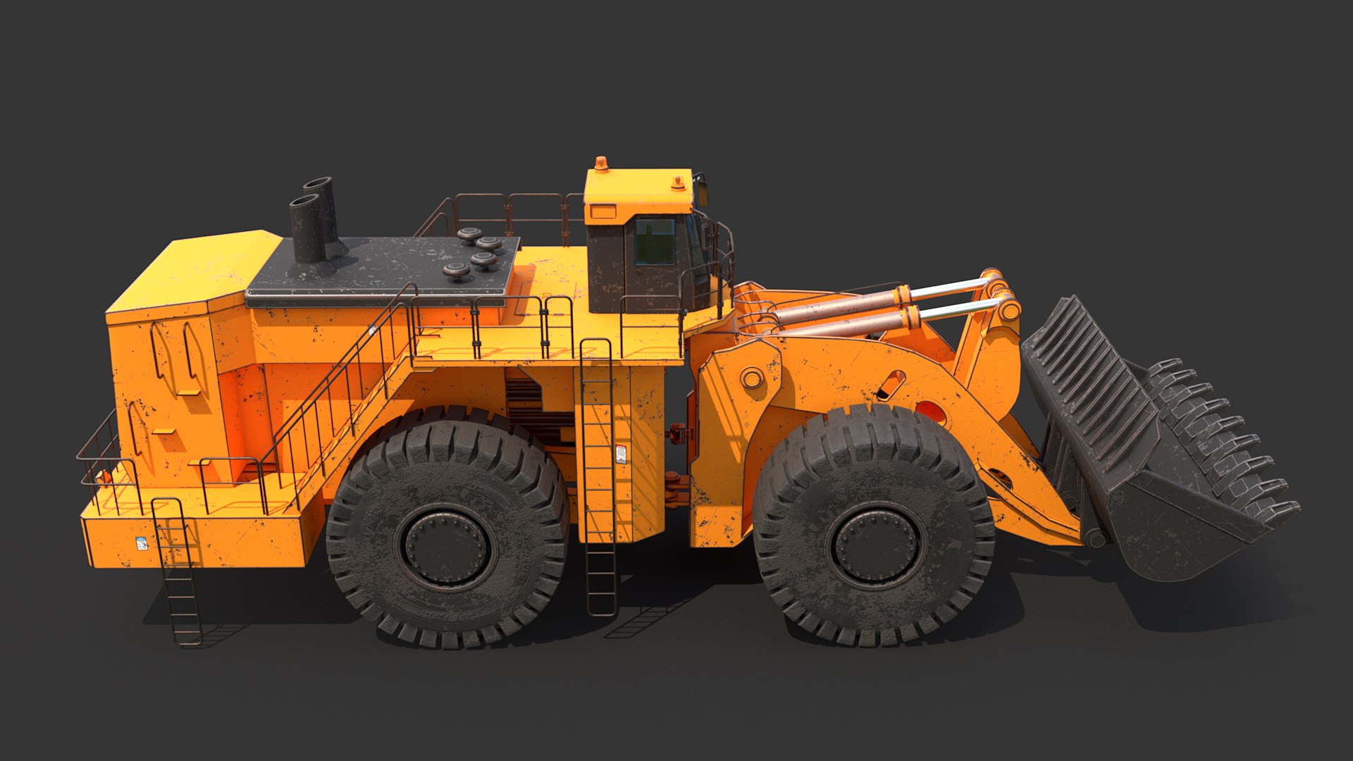 3d Large Wheel Loader Model