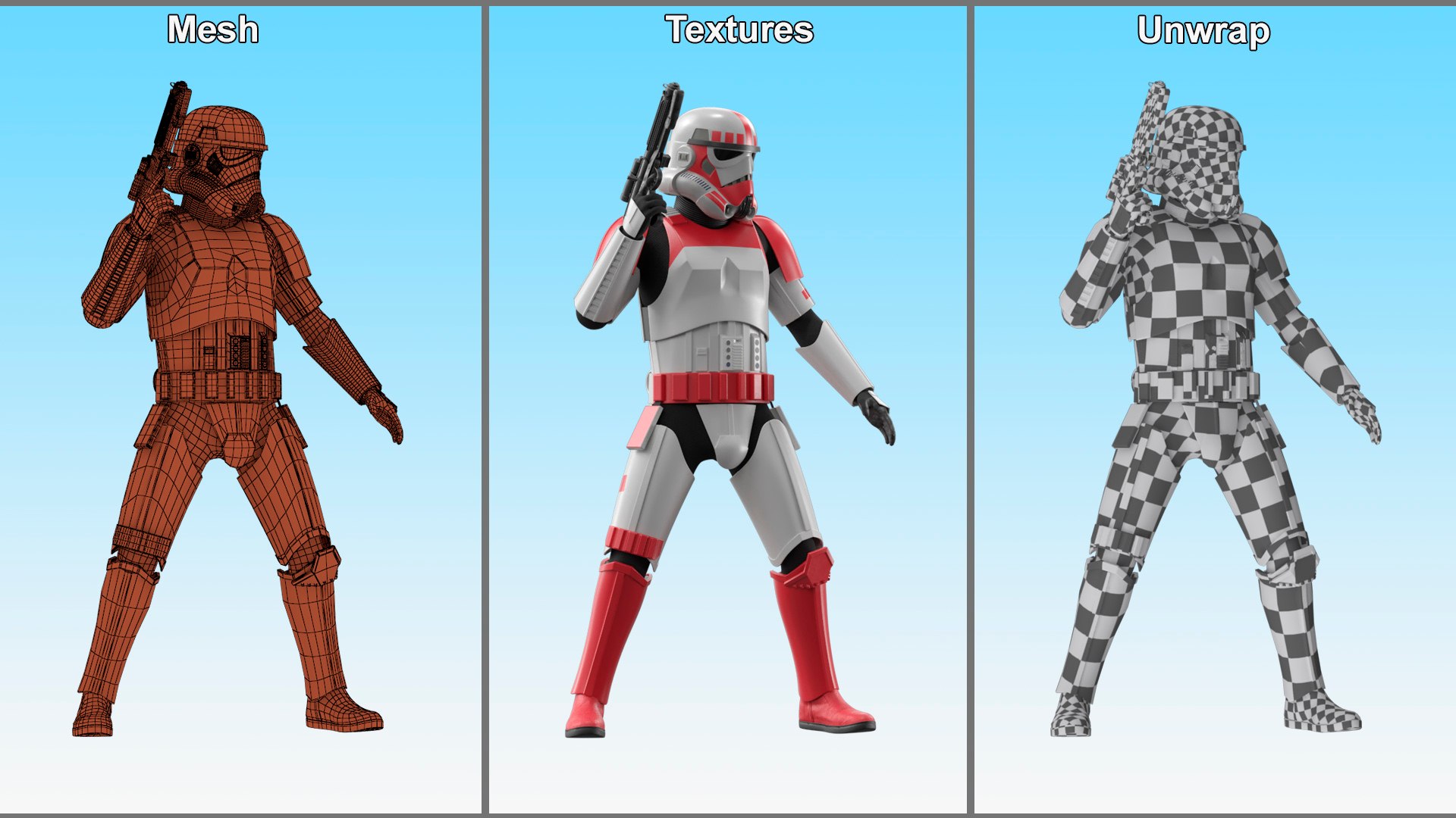 3D Model Star Wars Shock Trooper With Raised Blaster Combat Pose ...
