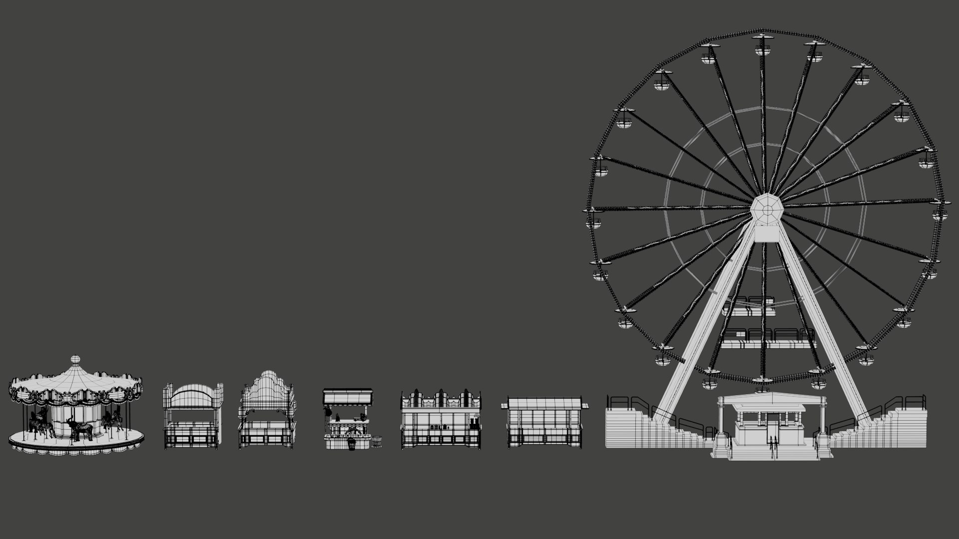 3D Fun Fair - Ride Attractions - TurboSquid 2219992