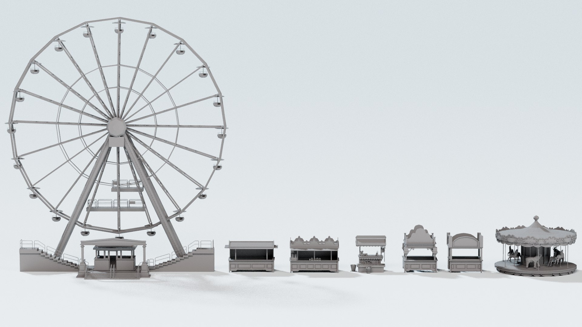 3D Fun Fair - Ride Attractions - TurboSquid 2219992