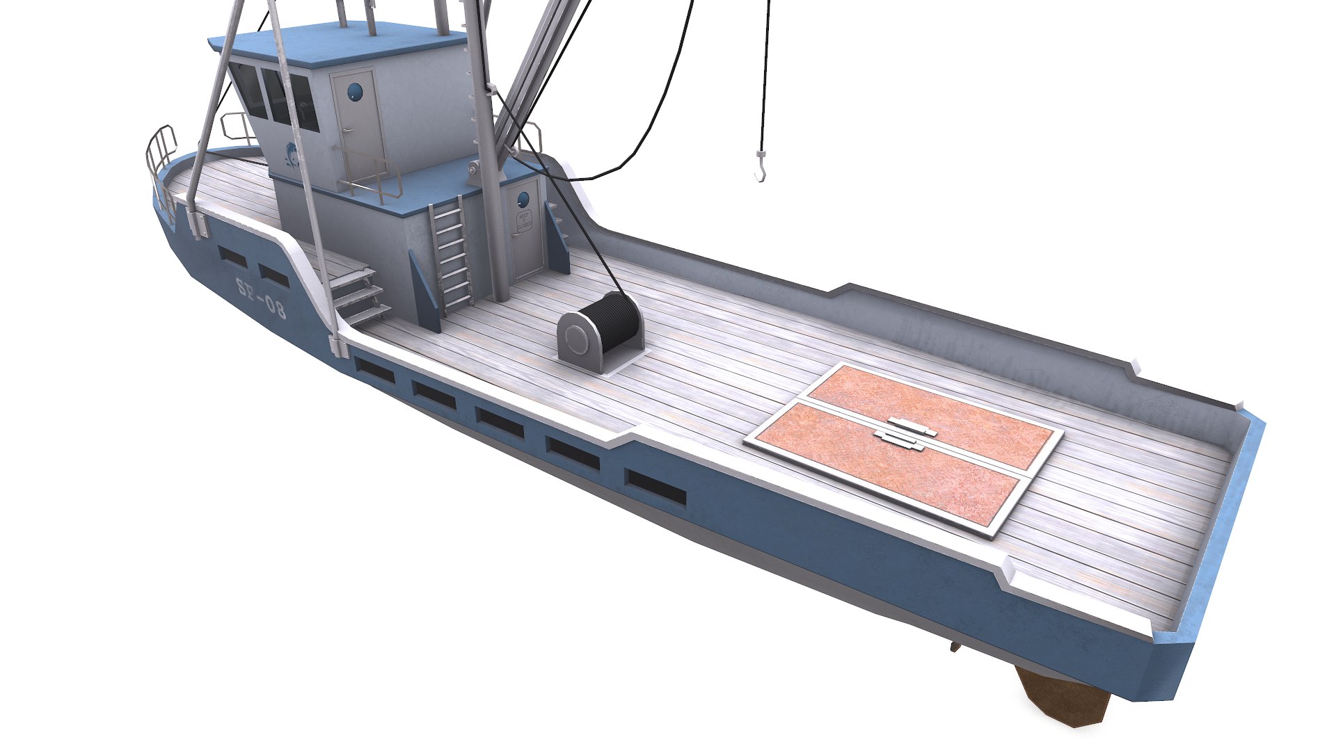 3D Fishing Boat Low-poly PBR - TurboSquid 2106419