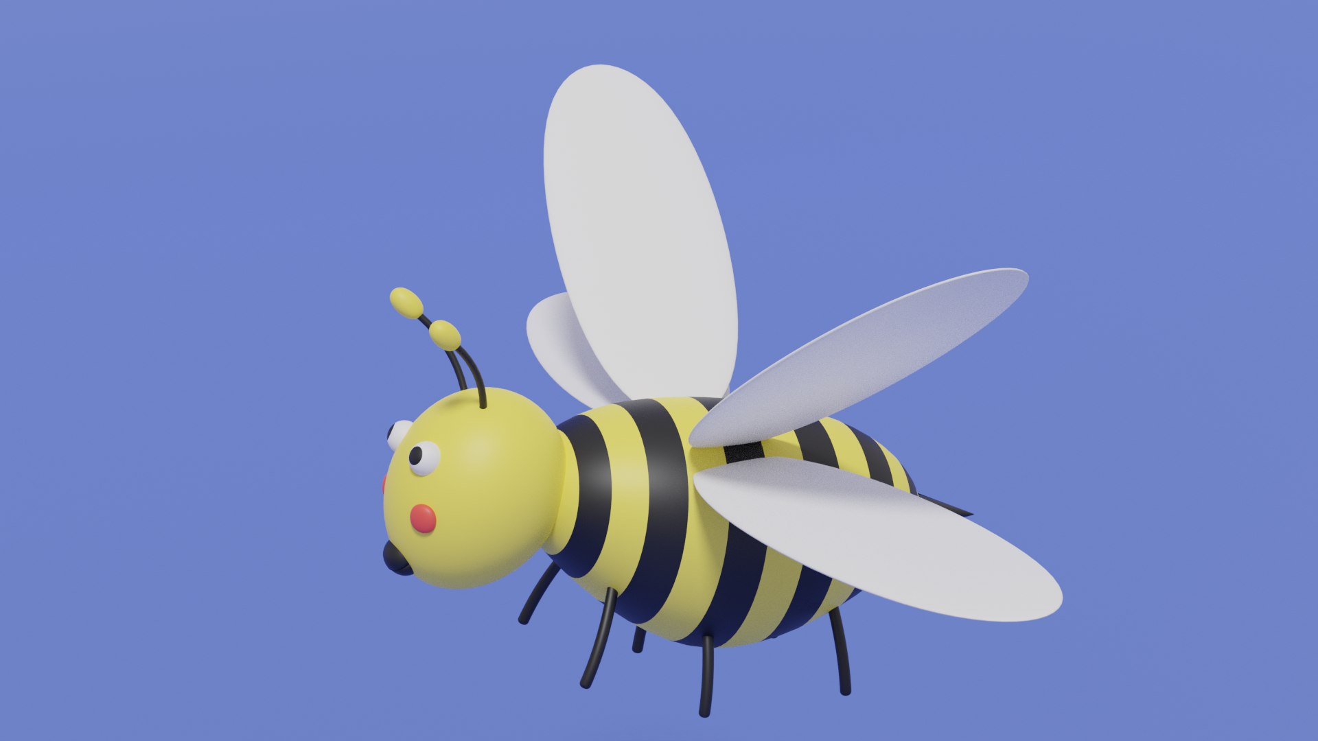 3D Cute Cartoon Bee Model - TurboSquid 1807931