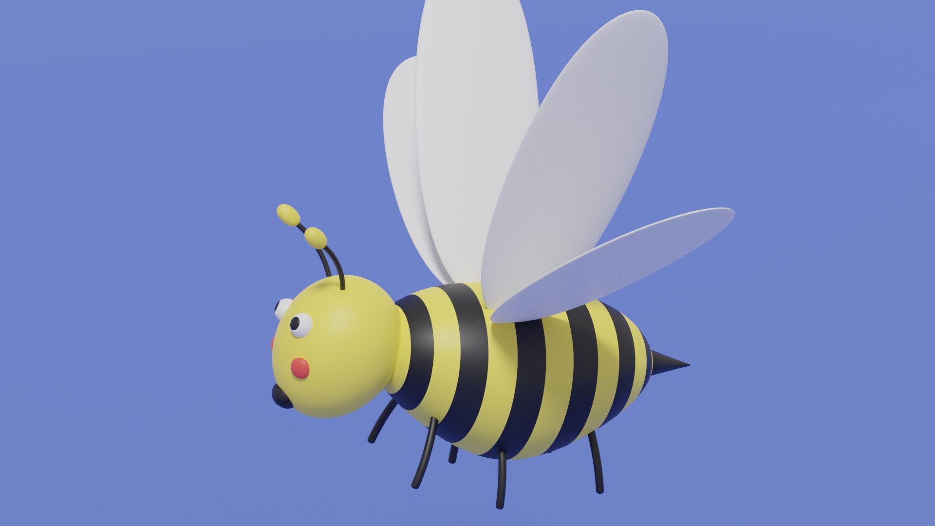 3D Cute Cartoon Bee Model - TurboSquid 1807931