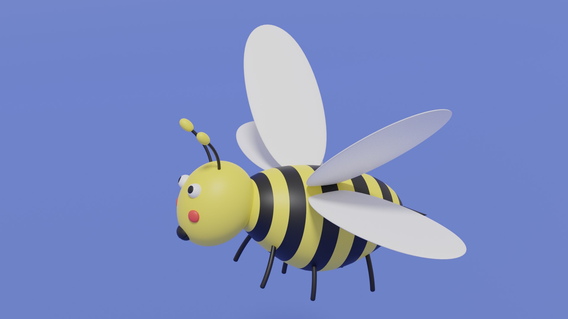 3D Cute Cartoon Bee Model - TurboSquid 1807931