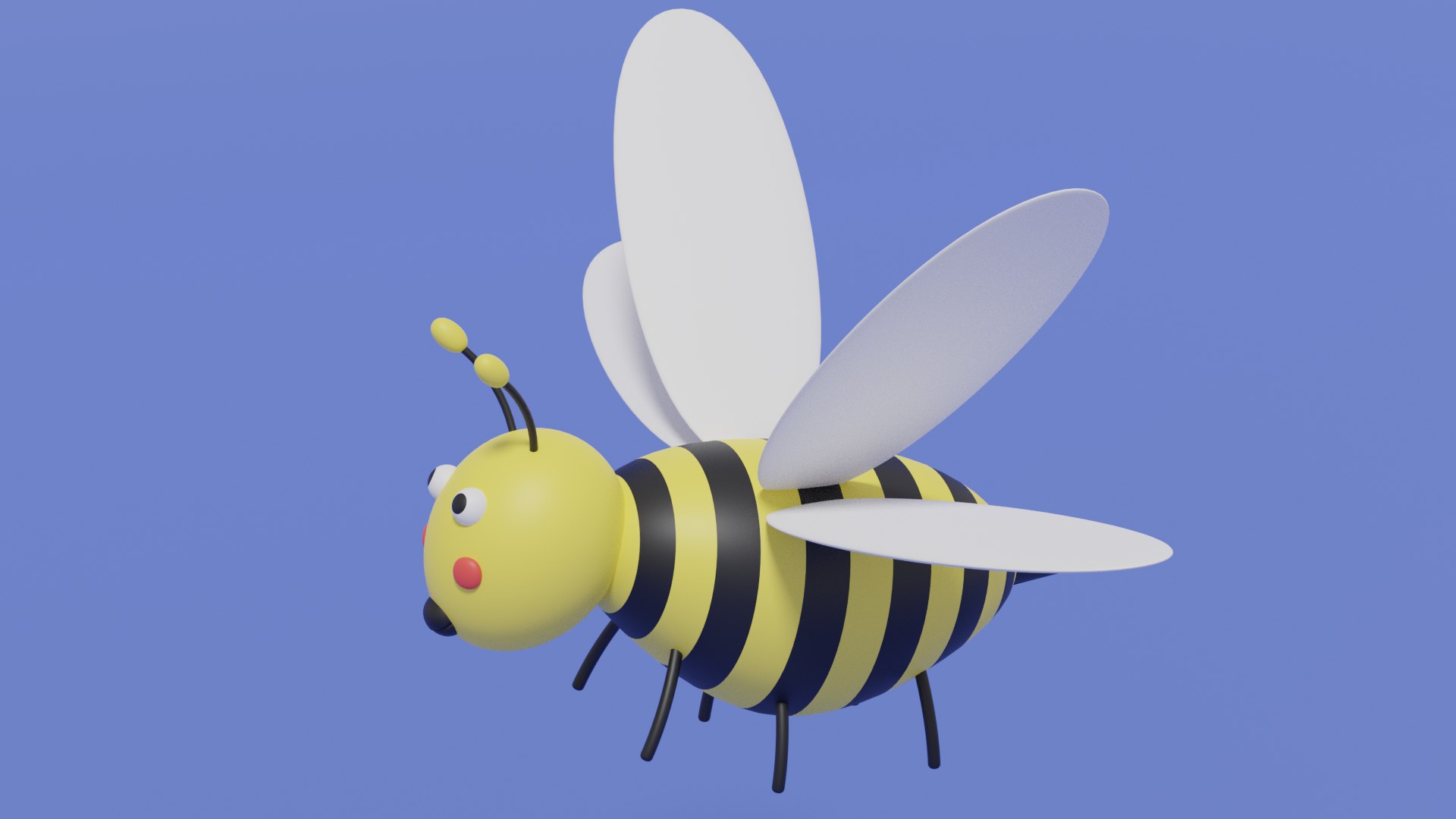 3D Cute Cartoon Bee Model - TurboSquid 1807931