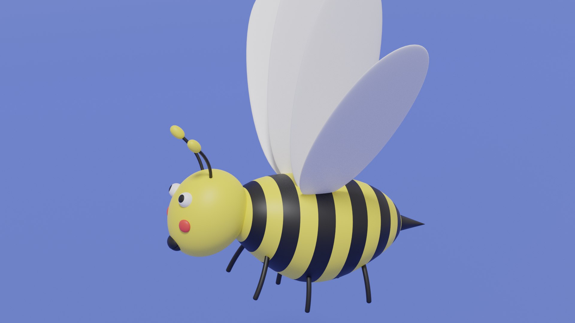 3D Cute Cartoon Bee Model - TurboSquid 1807931