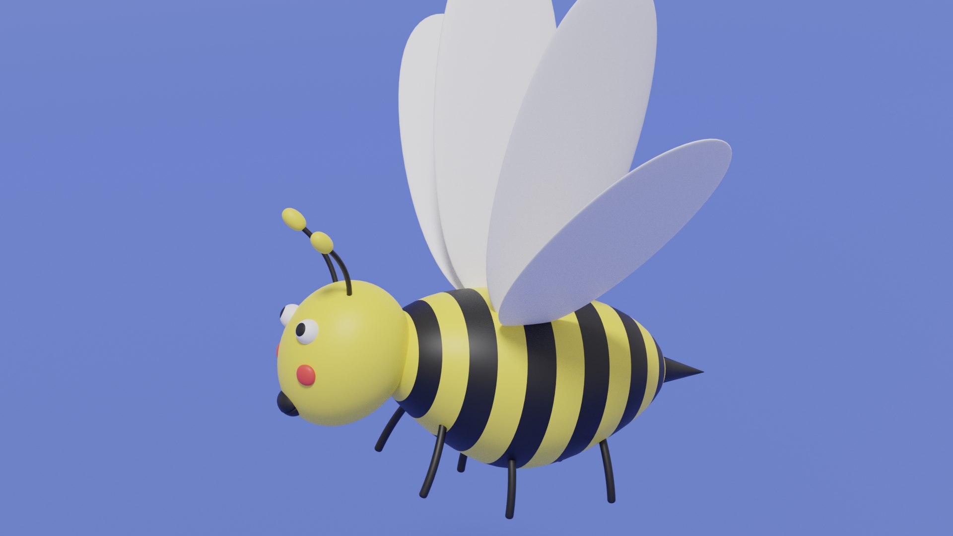 3D Cute Cartoon Bee Model - TurboSquid 1807931