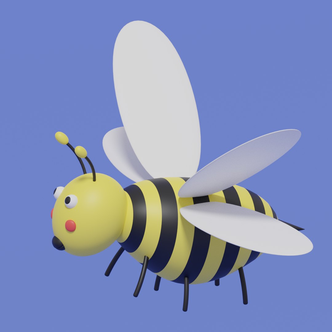 3D Cute Cartoon Bee Model - TurboSquid 1807931