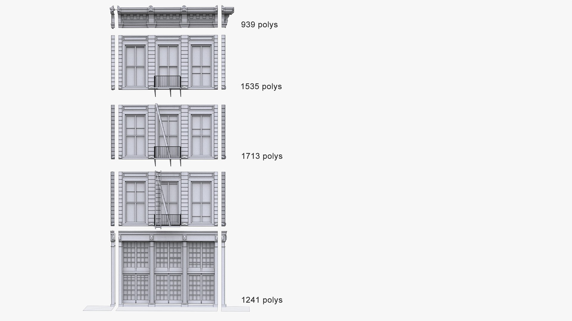 Tenement Building 3D Model - TurboSquid 2213243