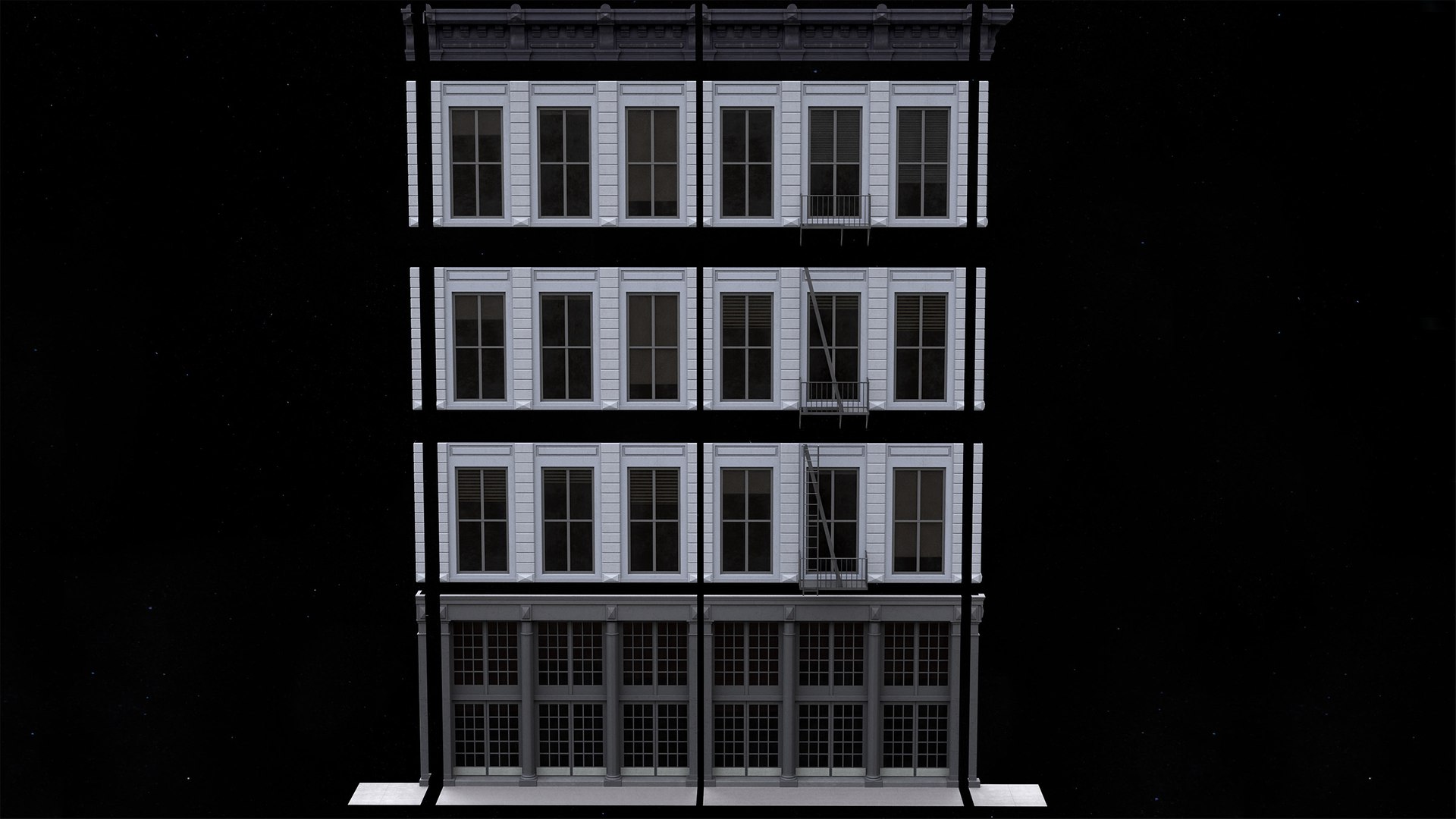 Tenement Building 3D Model - TurboSquid 2213243
