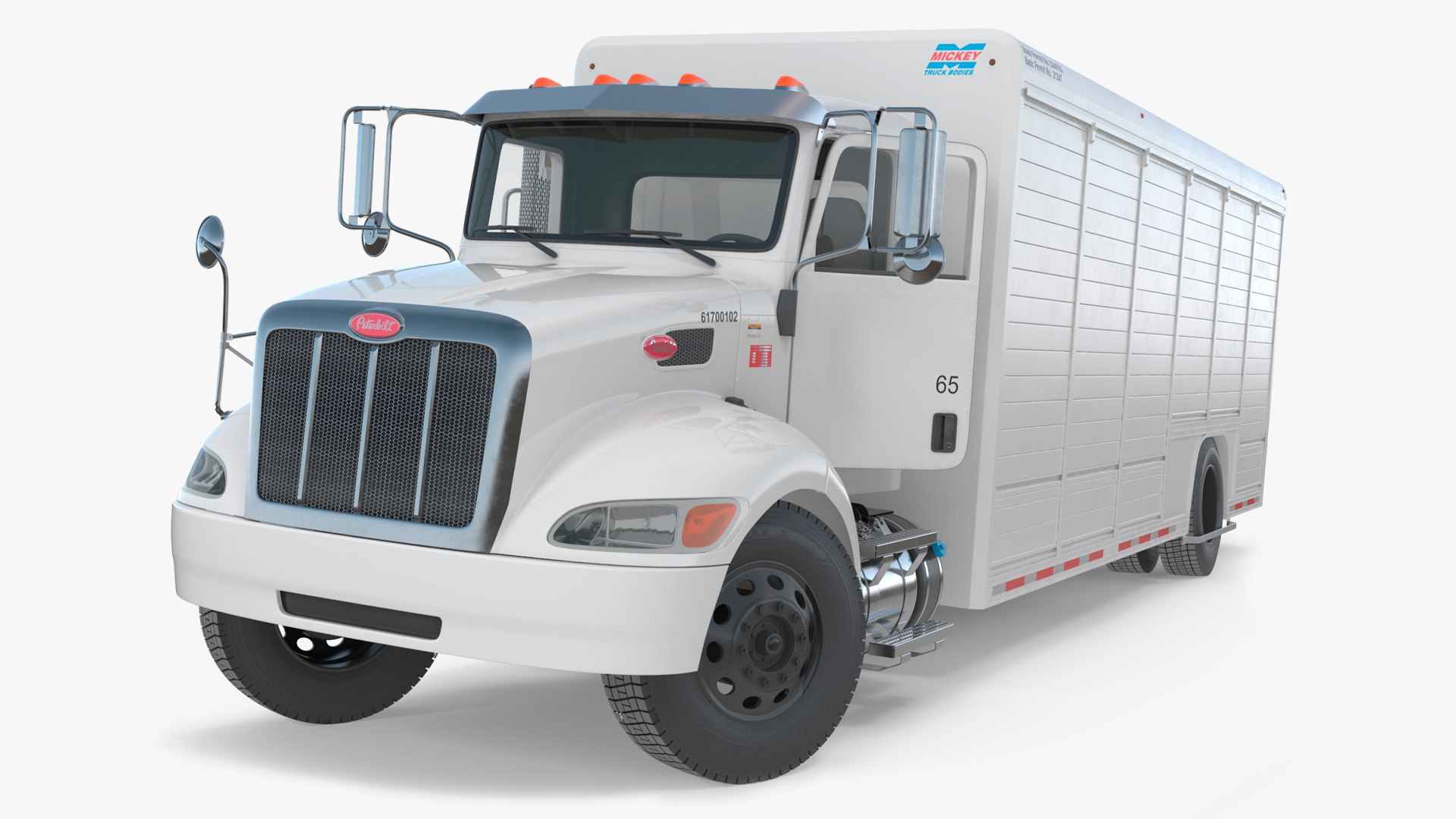 Peterbilt 337 Box Truck White Rigged For Cinema 4D 3D Model ...