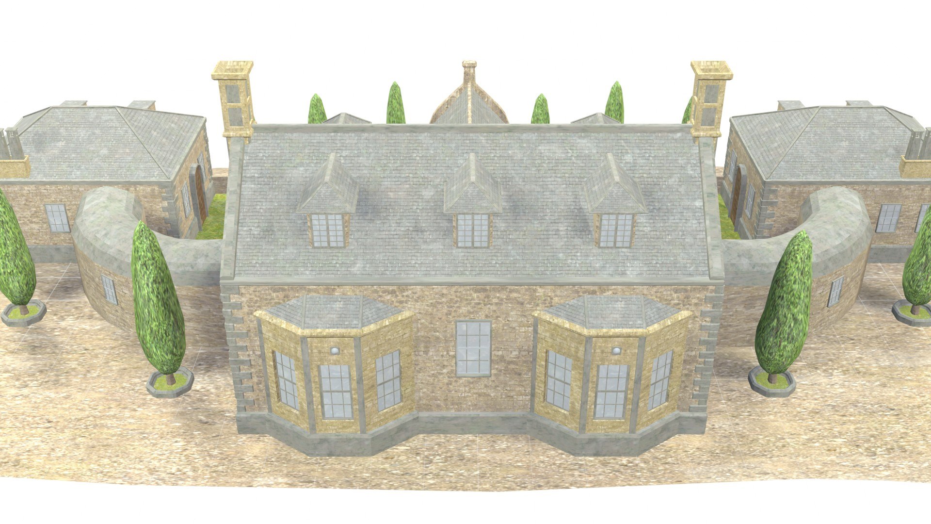3D - Manor House Model - TurboSquid 1698916