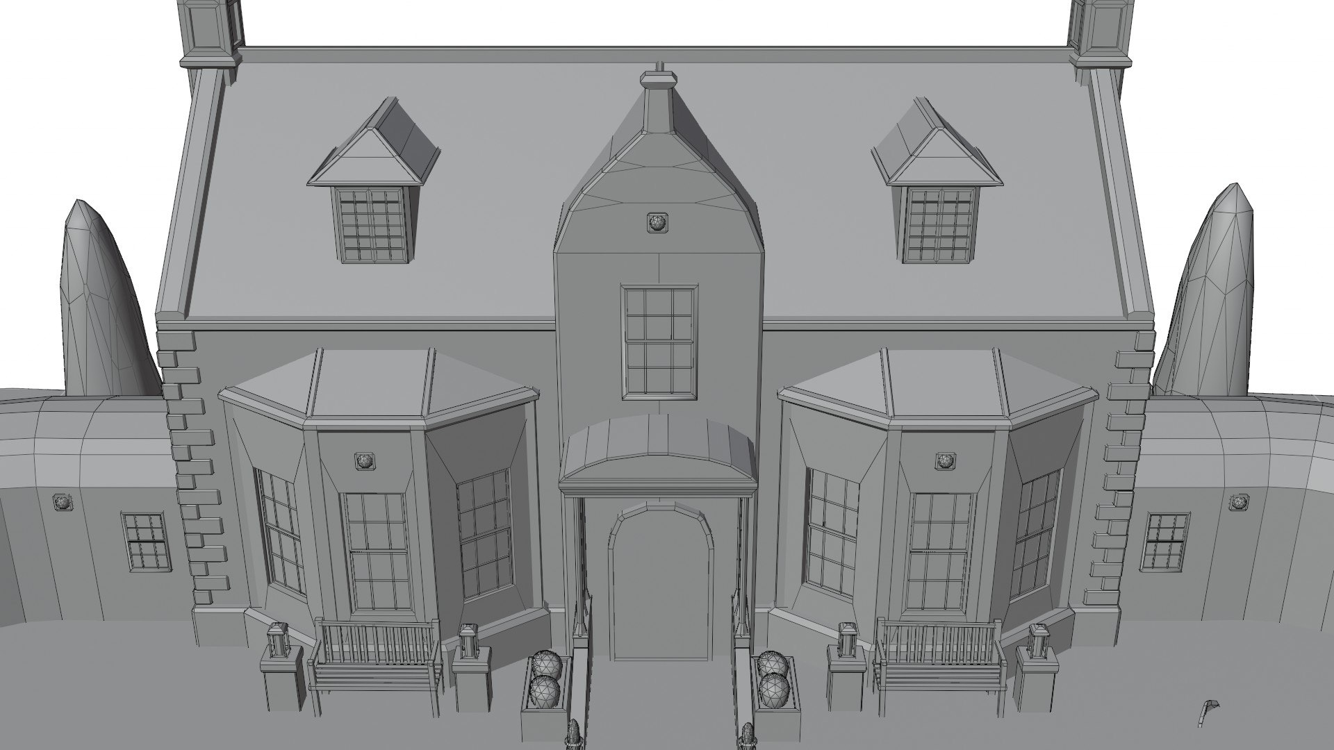 3D - Manor House Model - TurboSquid 1698916