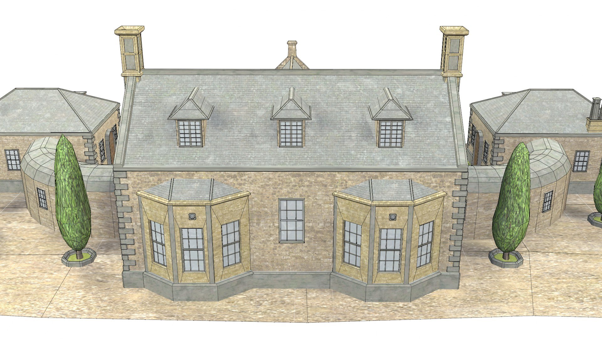3D - Manor House Model - TurboSquid 1698916