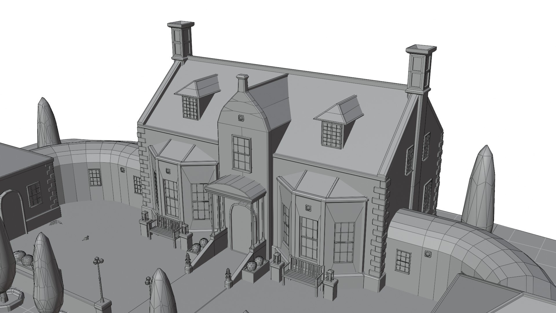 3D - Manor House Model - TurboSquid 1698916