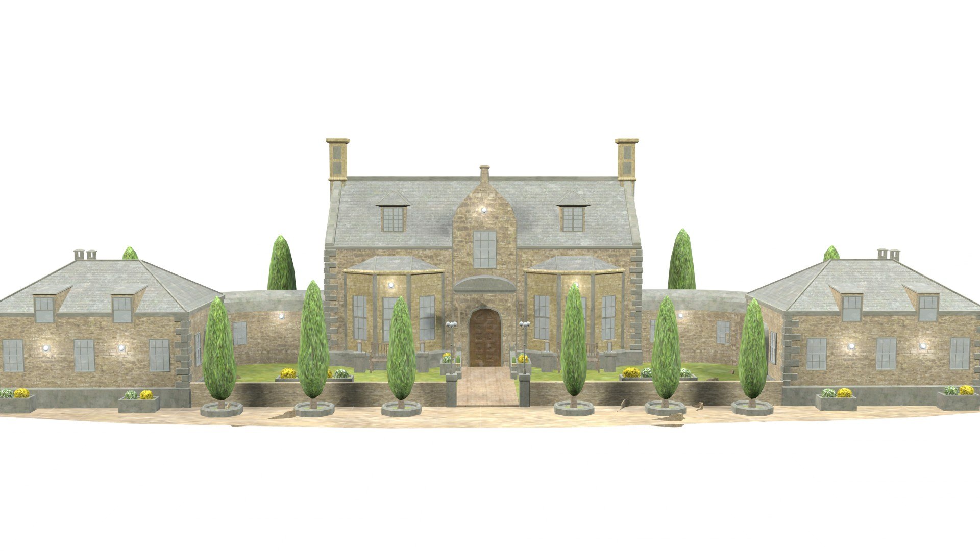 3D - Manor House Model - TurboSquid 1698916