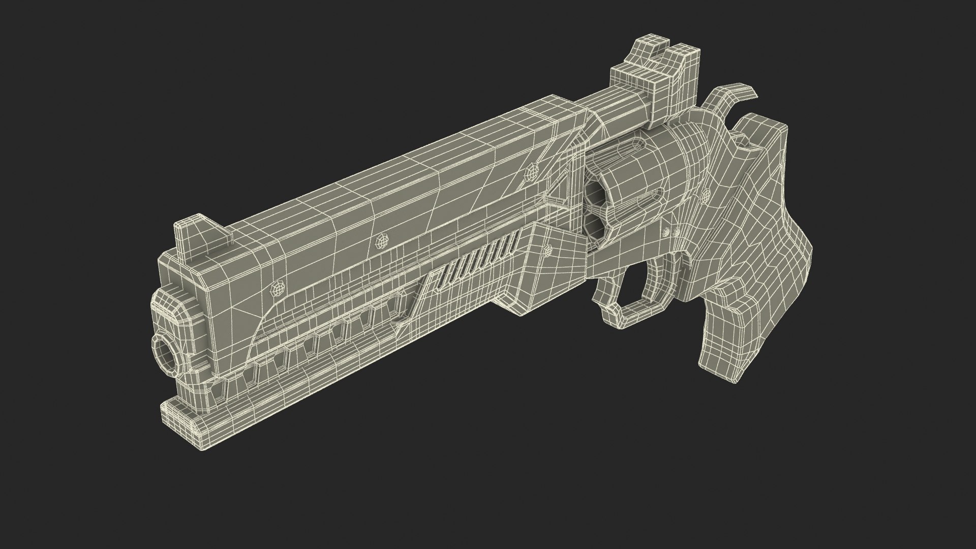 Futuristic Sci Fi Revolver Pistol 3D - TurboSquid 2161021