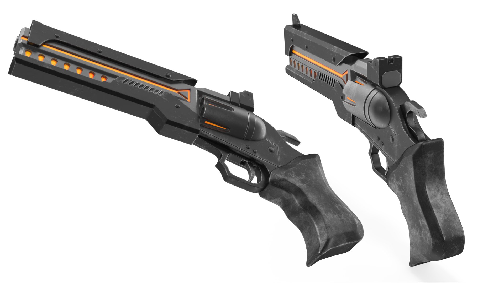 Futuristic Sci Fi Revolver Pistol 3D - TurboSquid 2161021