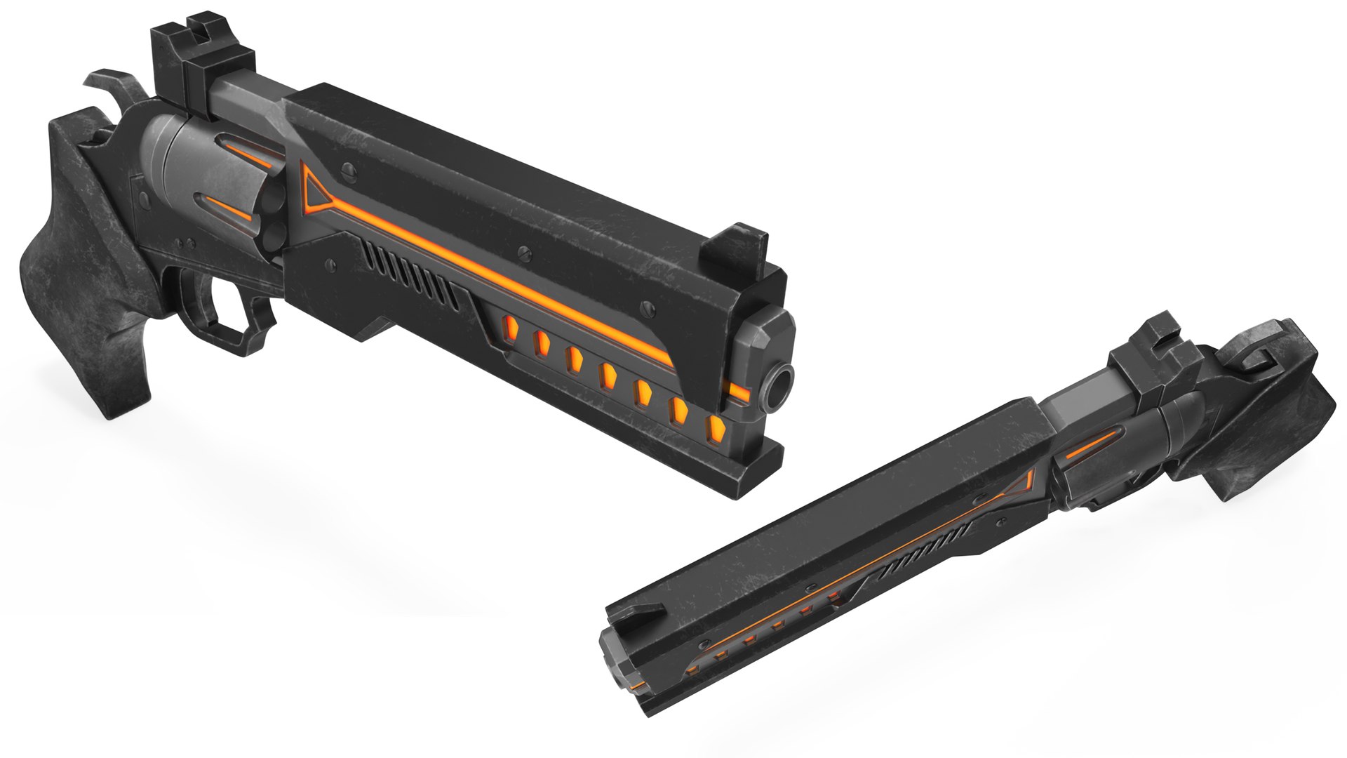 Futuristic Sci Fi Revolver Pistol 3D - TurboSquid 2161021