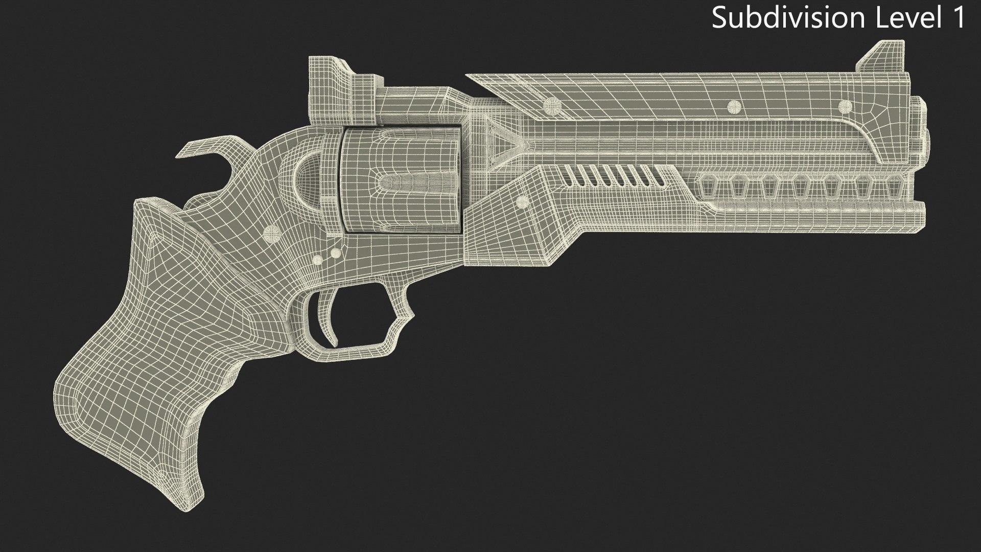Futuristic Sci Fi Revolver Pistol 3D - TurboSquid 2161021