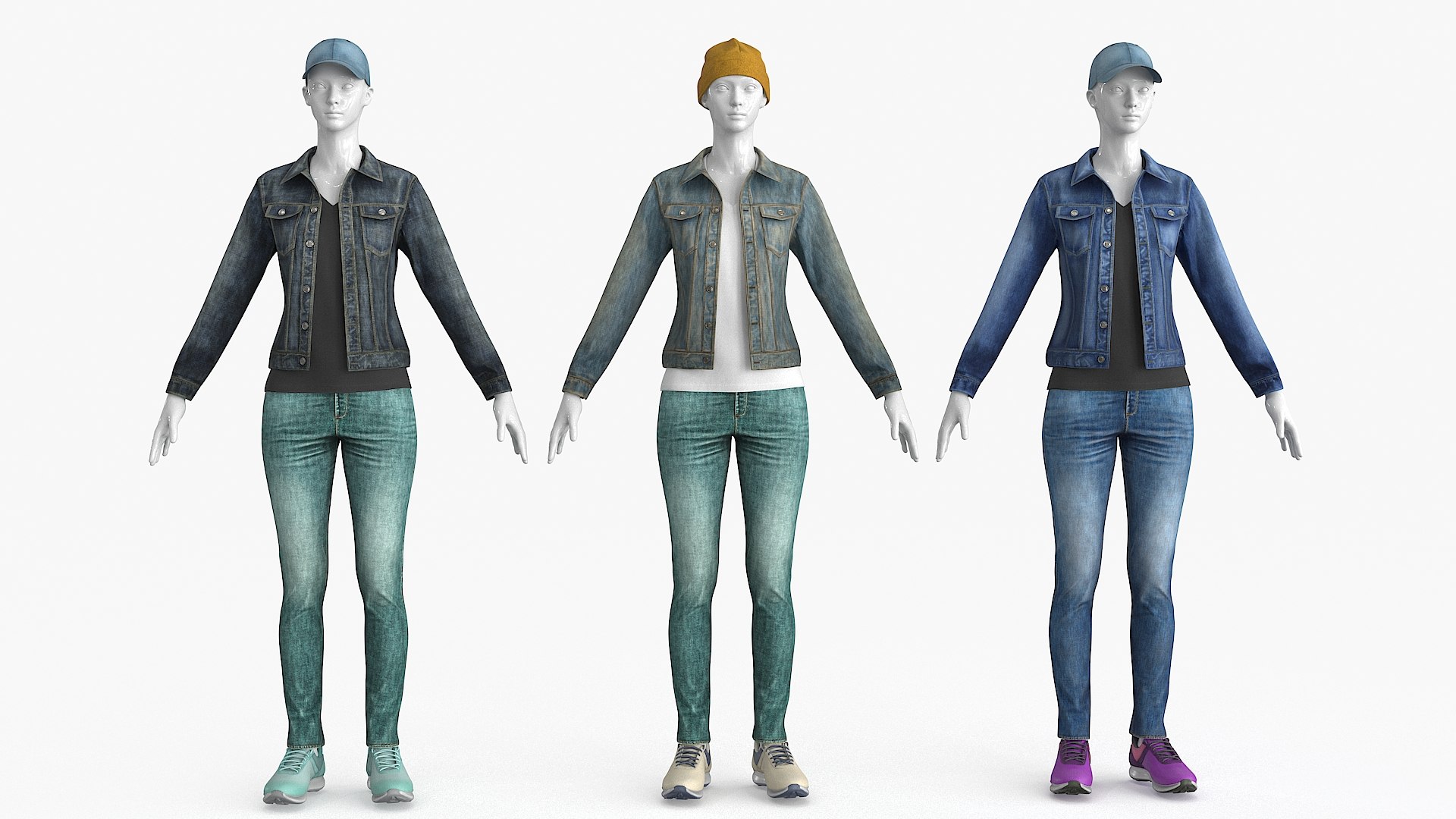 Female Denim Collection Cloth 3D - TurboSquid 2351577