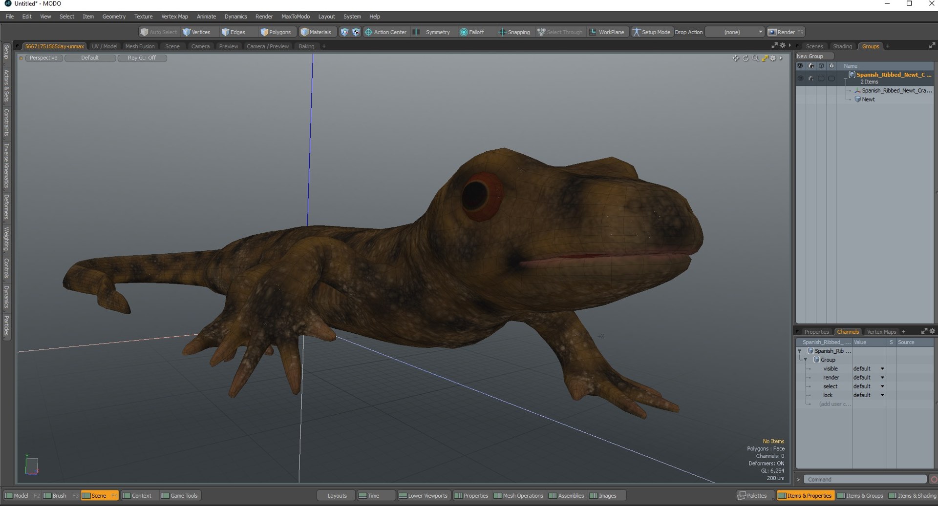 3D Spanish Ribbed Newt Crawling Pose Model - TurboSquid 2141150