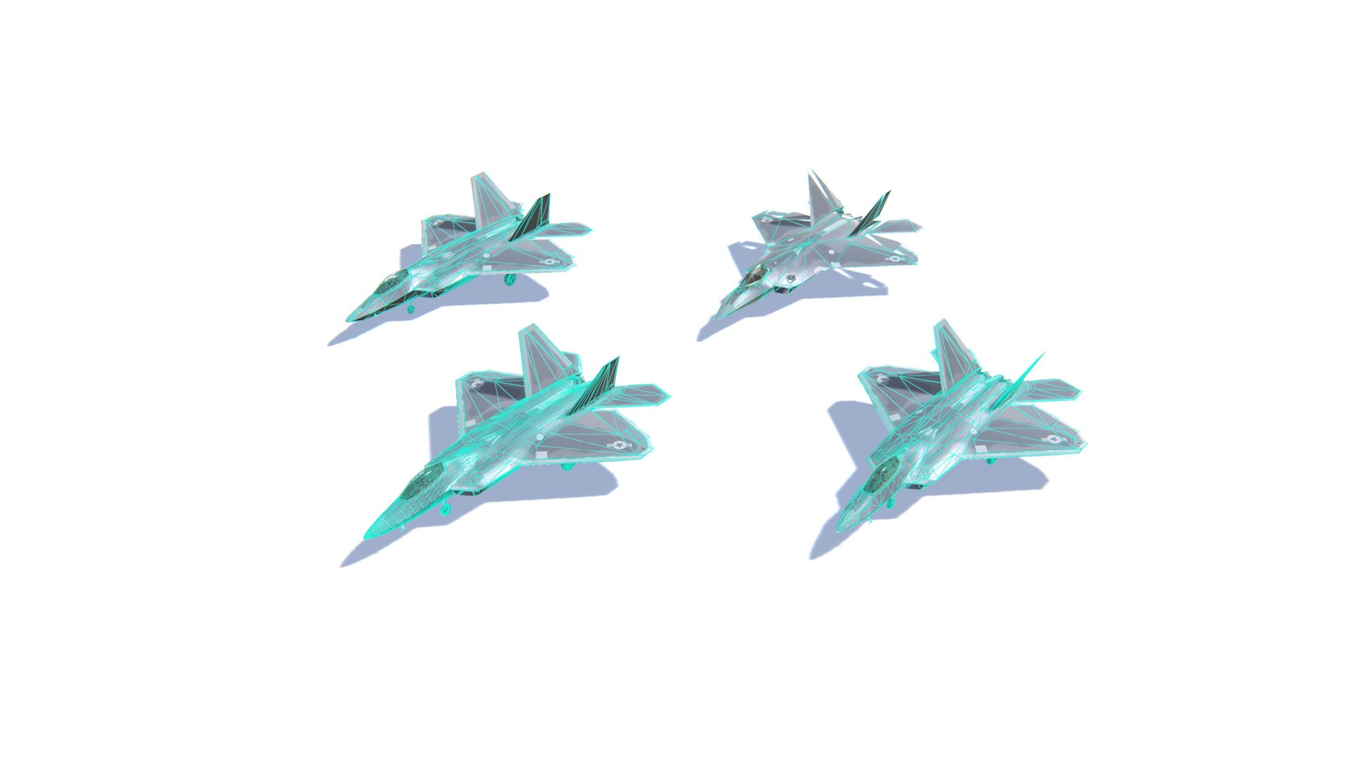 F-22 Raptor Jet Fighter Aircraft Low-poly 3D - TurboSquid 1800249