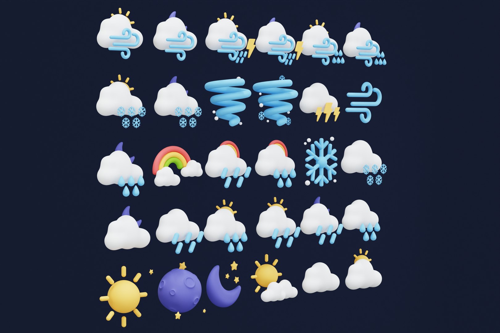 3D Weather 3D Icon Pack - TurboSquid 2219874