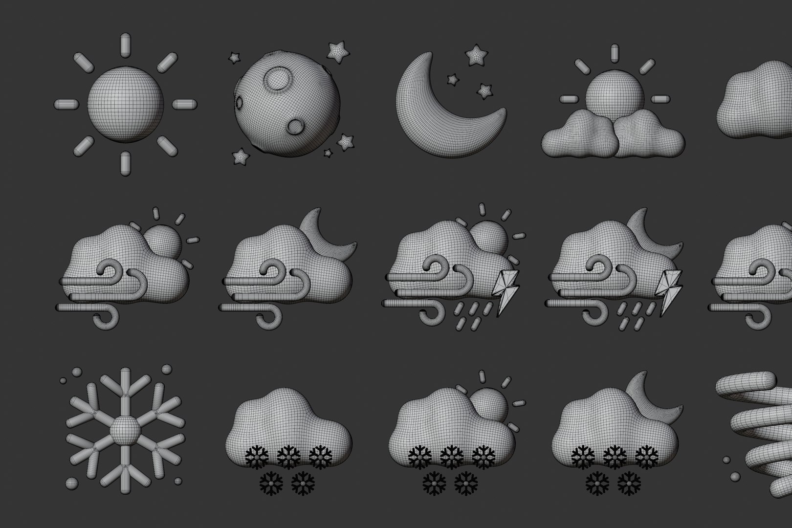 3D Weather 3D Icon Pack - TurboSquid 2219874