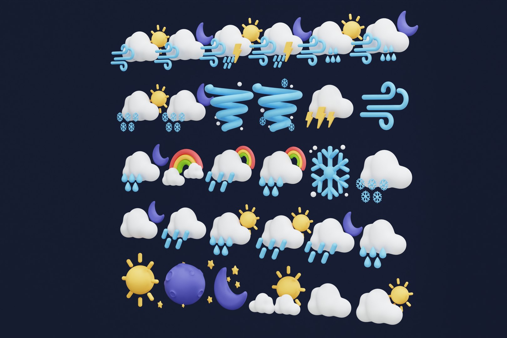 3D Weather 3D Icon Pack - TurboSquid 2219874