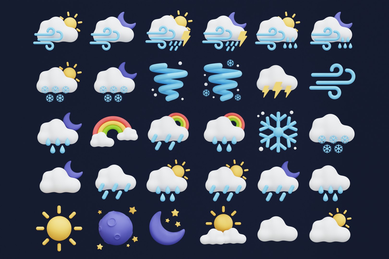 3D Weather 3D Icon Pack - TurboSquid 2219874