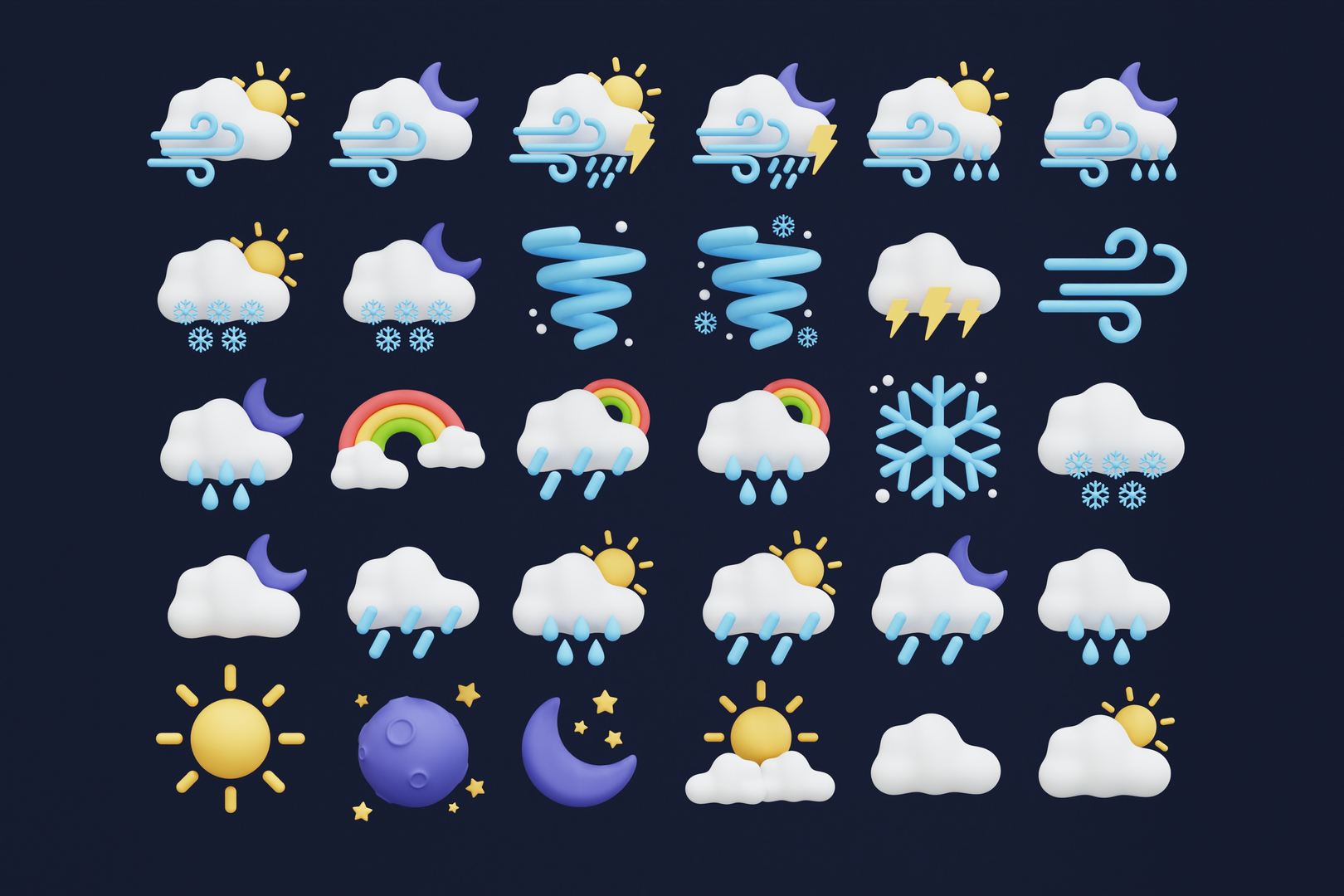 3D Weather 3D Icon Pack - TurboSquid 2219874