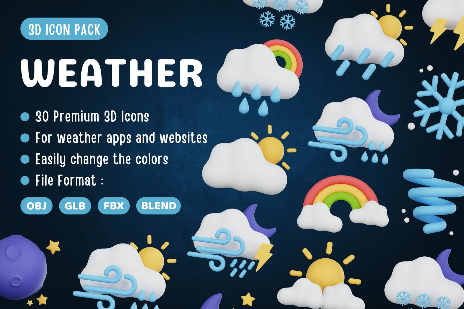 3D Weather 3D Icon Pack - TurboSquid 2219874