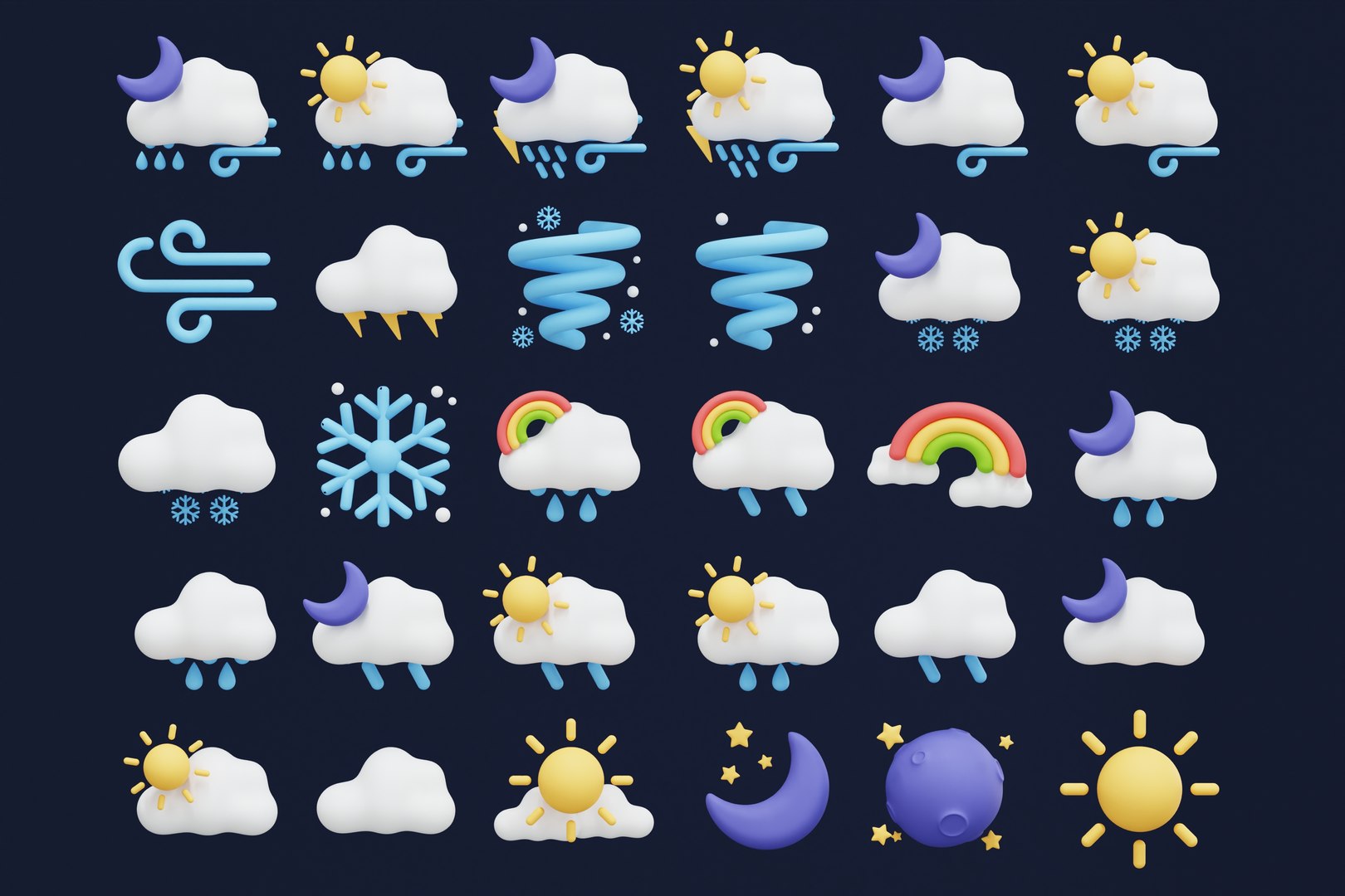 3D Weather 3D Icon Pack - TurboSquid 2219874