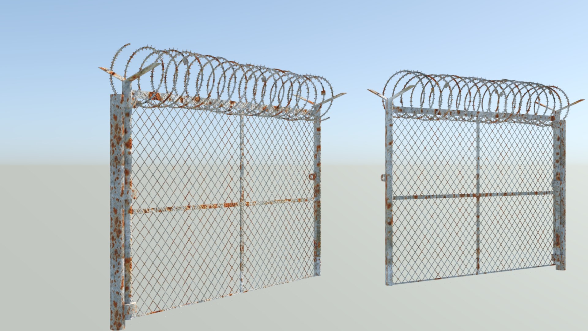 Military Fence Gate 3D Model - TurboSquid 2142843