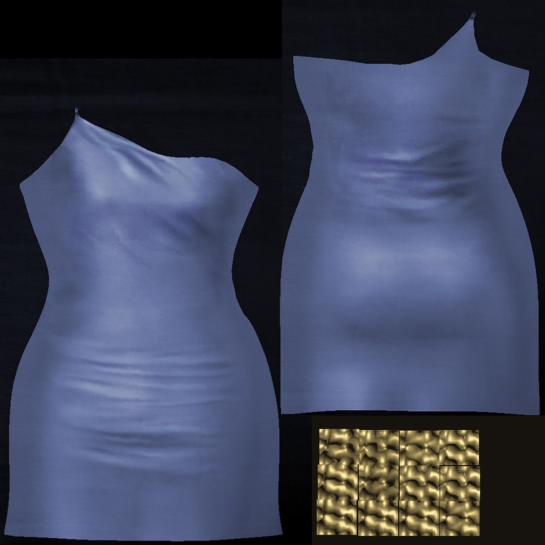 3D One Shoulder Chain Strap Dress model - TurboSquid 1834006