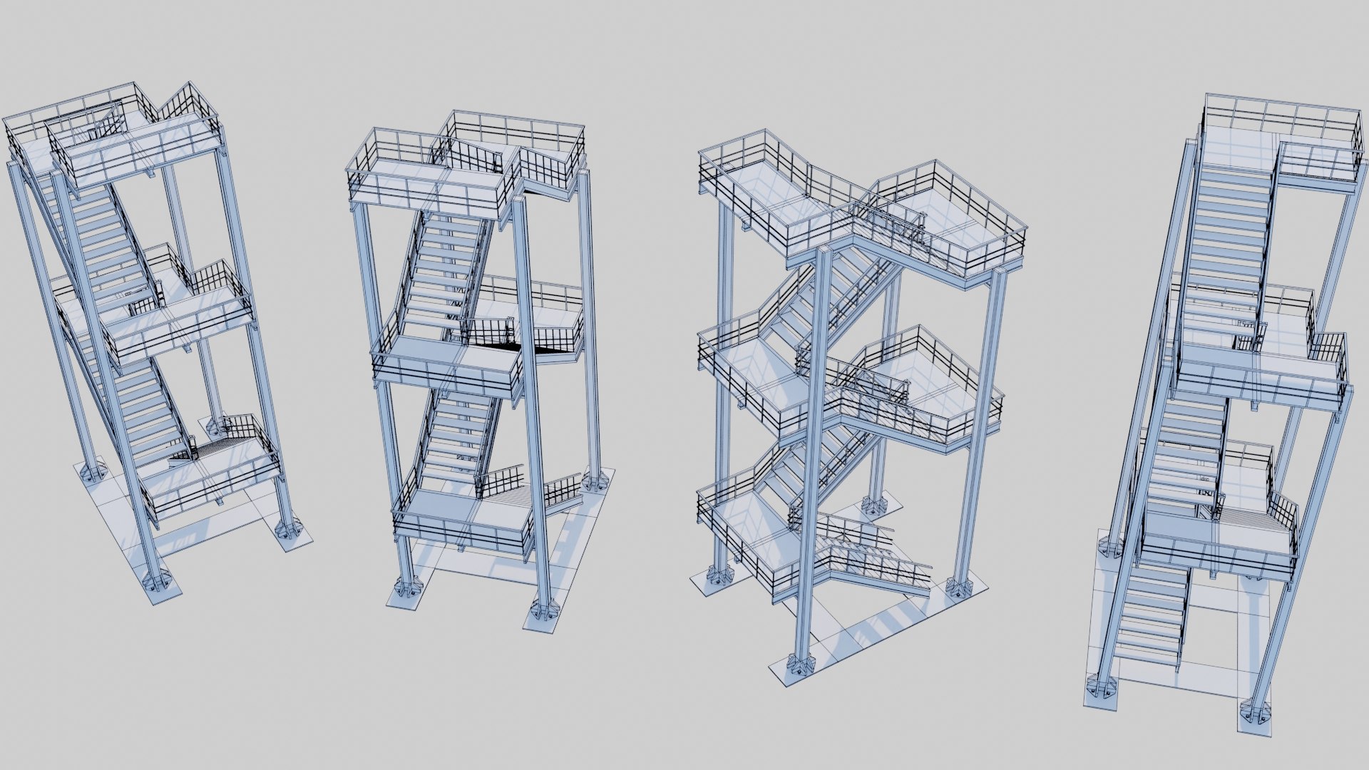 Industrial Stair 3D model - TurboSquid 1952107