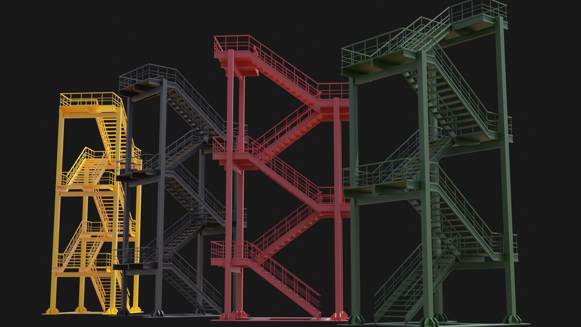 Industrial Stair 3D model - TurboSquid 1952107