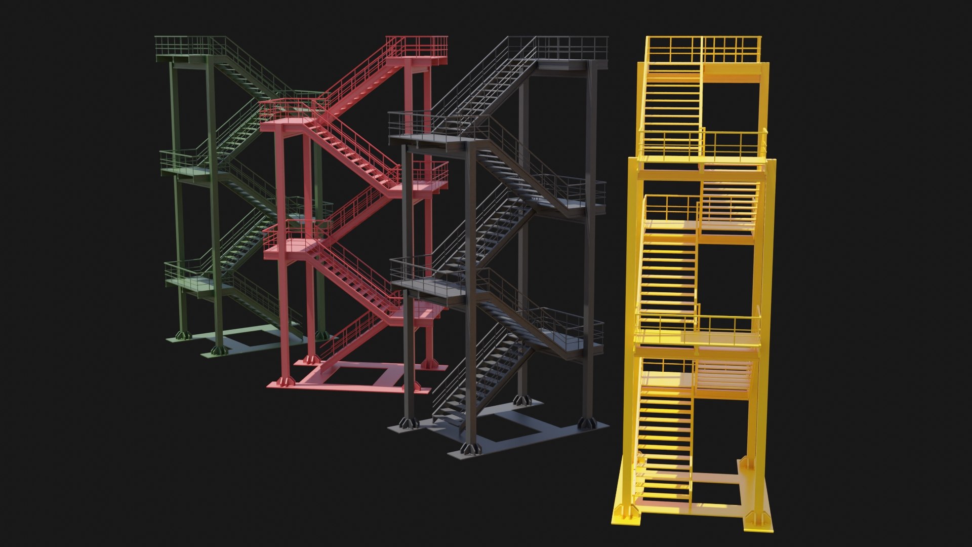 Industrial Stair 3D model - TurboSquid 1952107