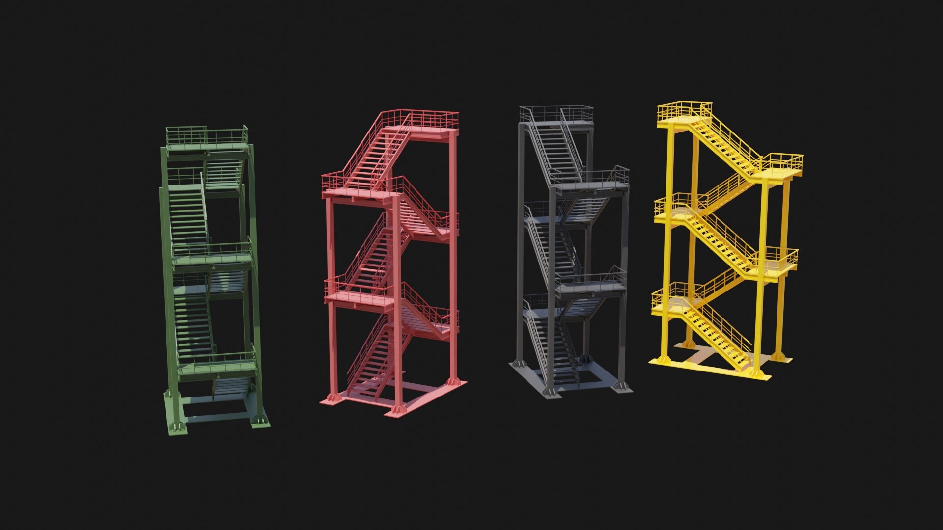 Industrial Stair 3D model - TurboSquid 1952107