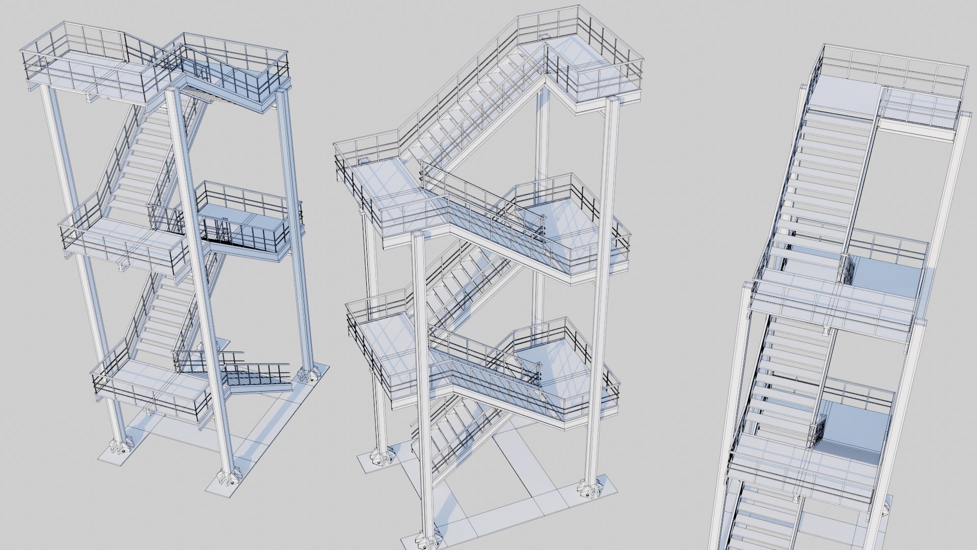 Industrial Stair 3D model - TurboSquid 1952107