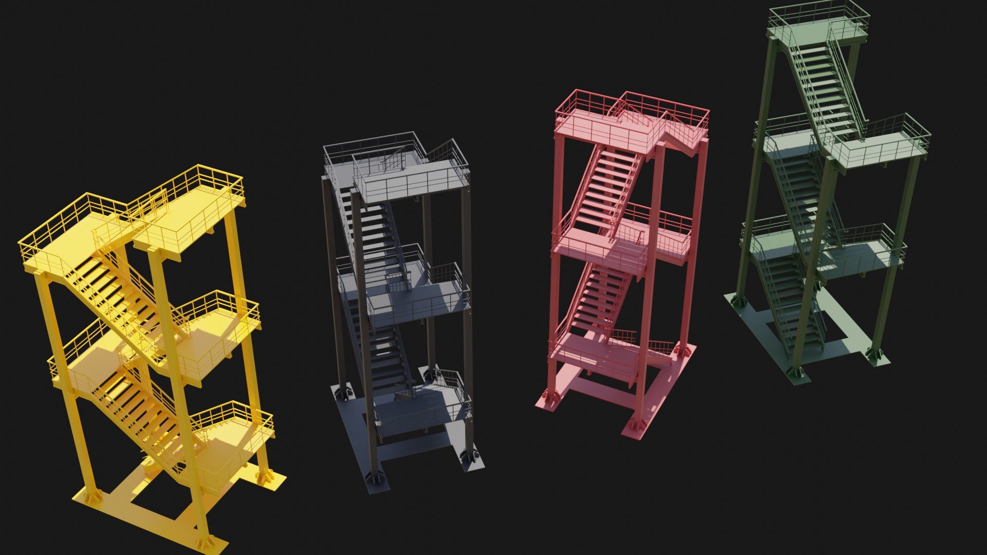 Industrial Stair 3D model - TurboSquid 1952107