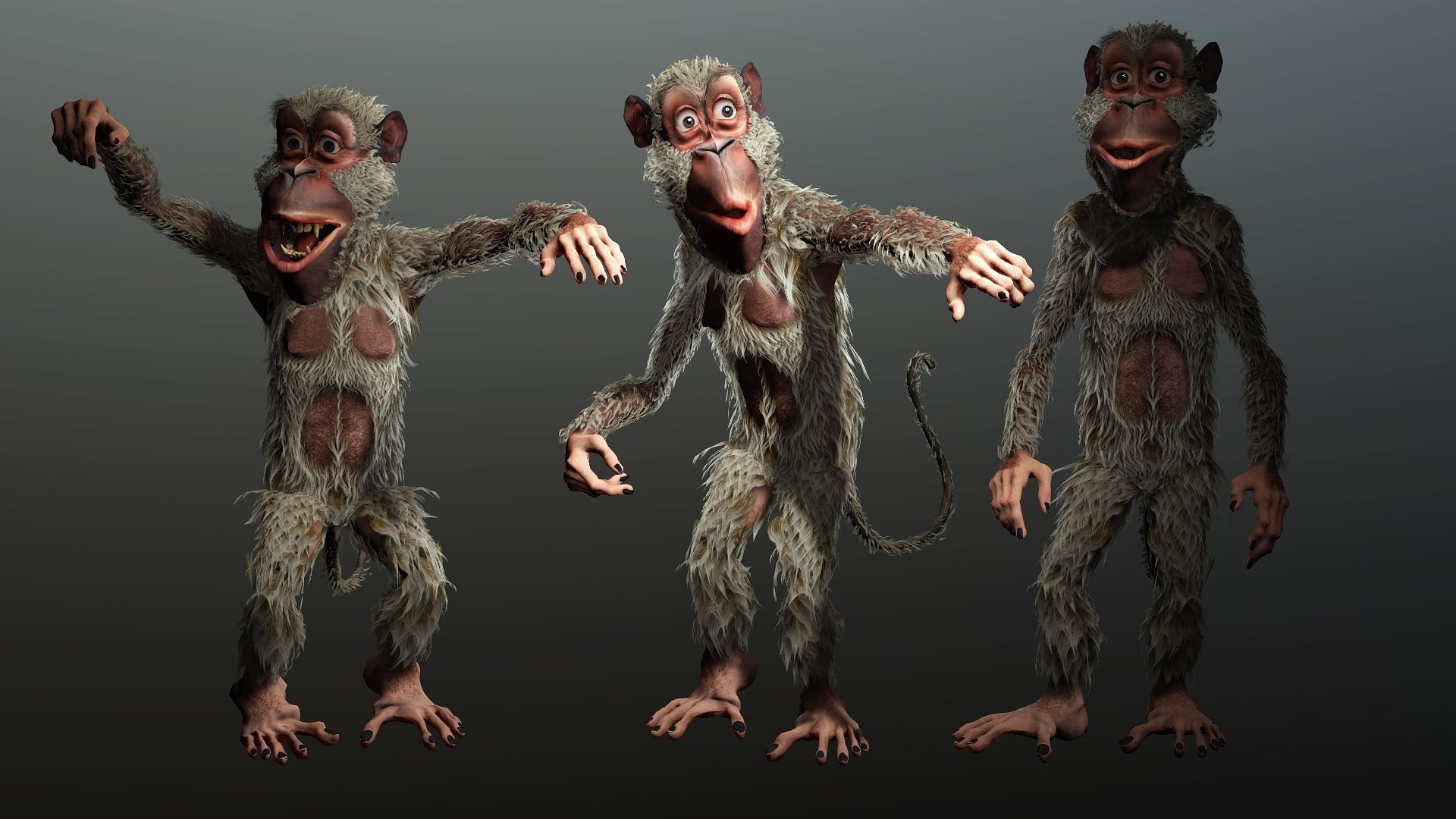3D Monkey - TurboSquid 2219730