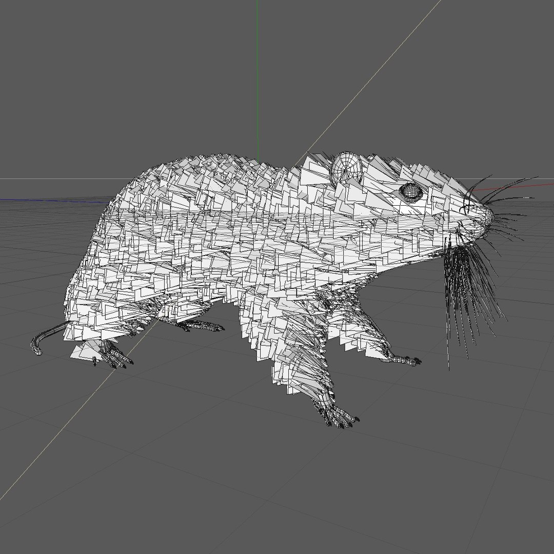 3d Black Mouse Rat Standing