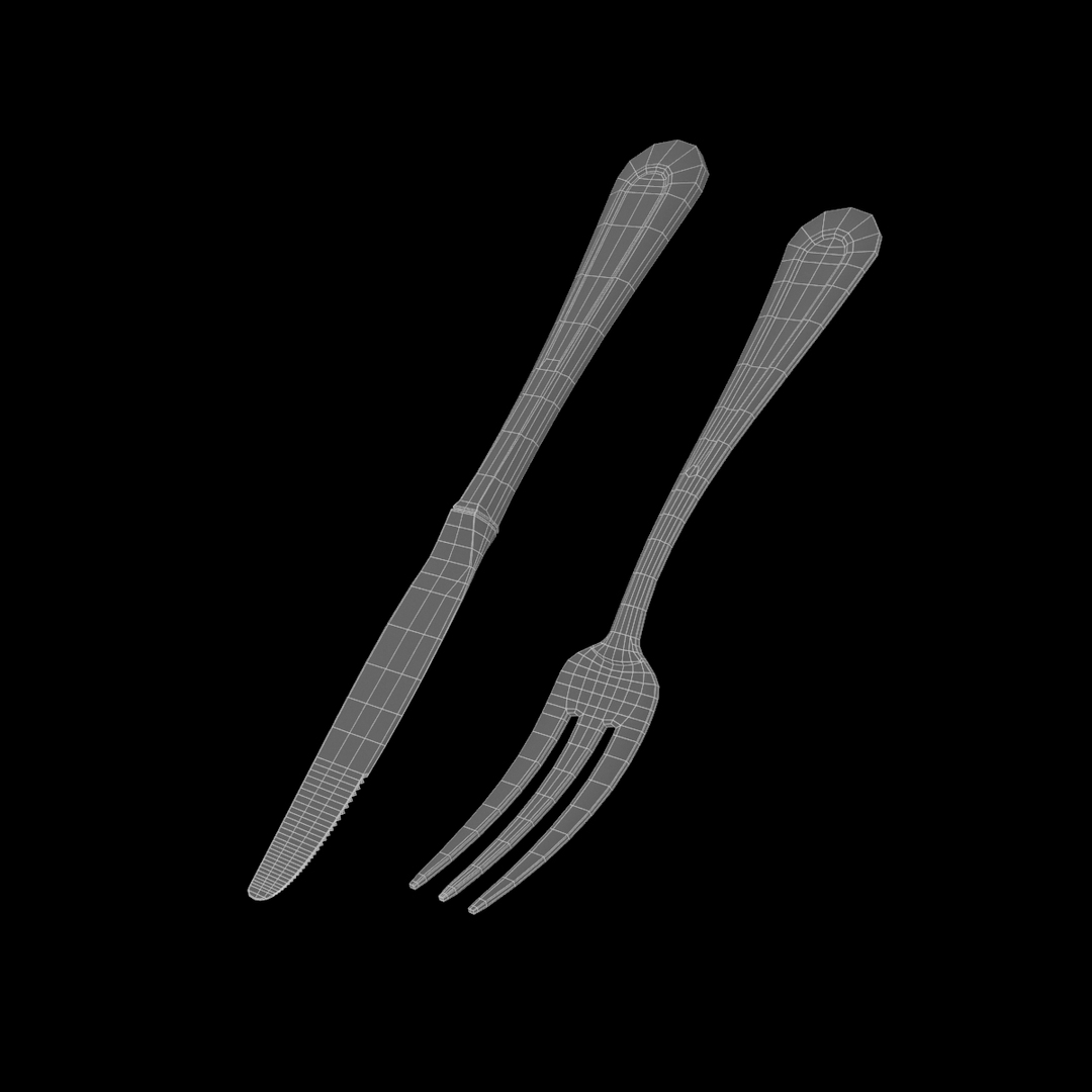 Classic Cutlery Dessert Knife Fork 3D Model - TurboSquid 1362275