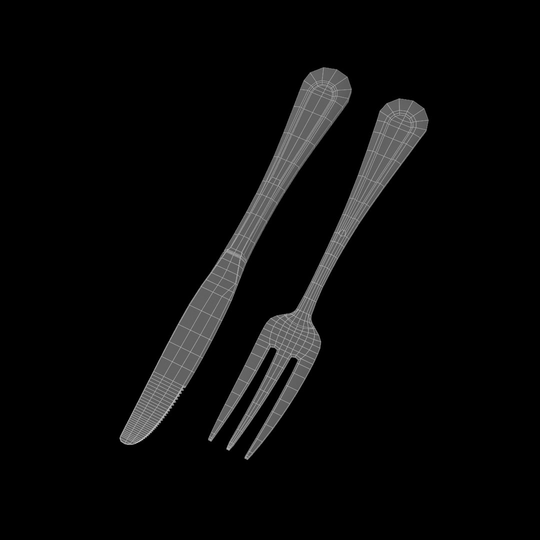Classic Cutlery Dessert Knife Fork 3D Model - TurboSquid 1362275