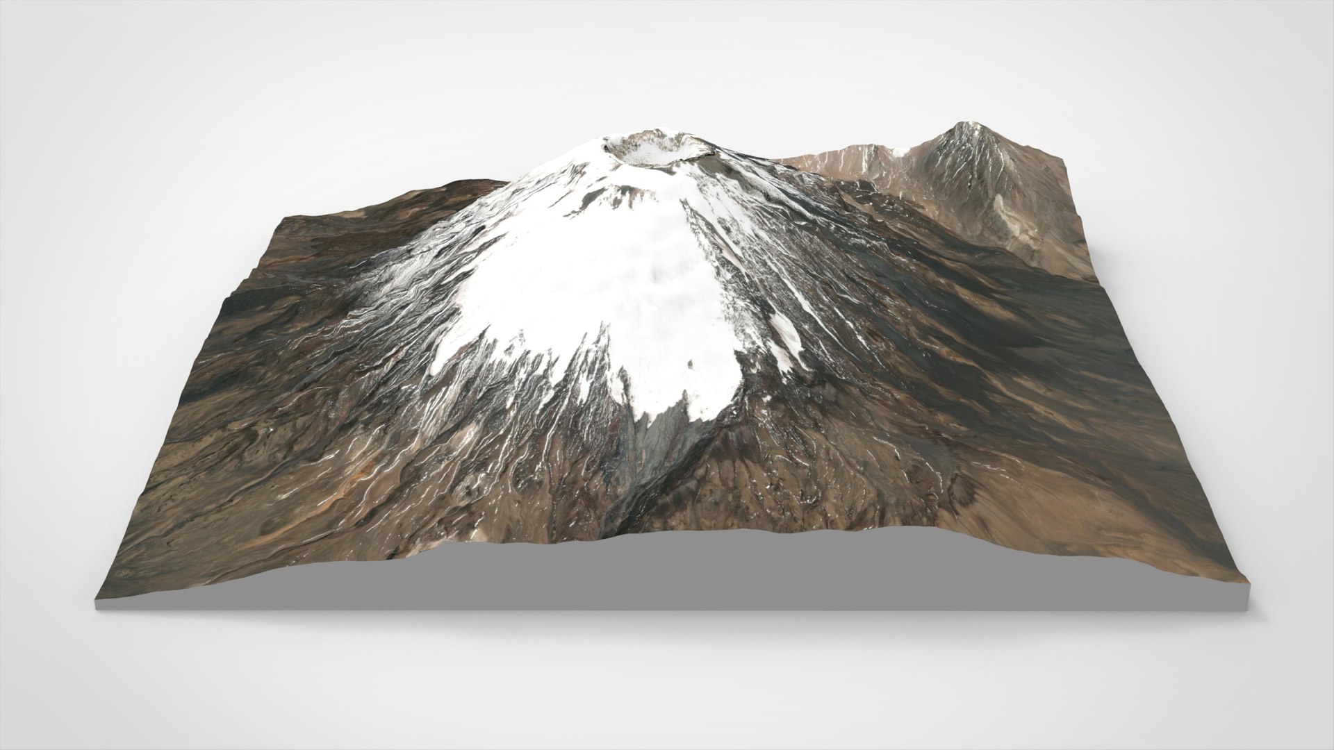 3D Mountain Landscape Volcano Parinacota Bolivia And Chile Model ...