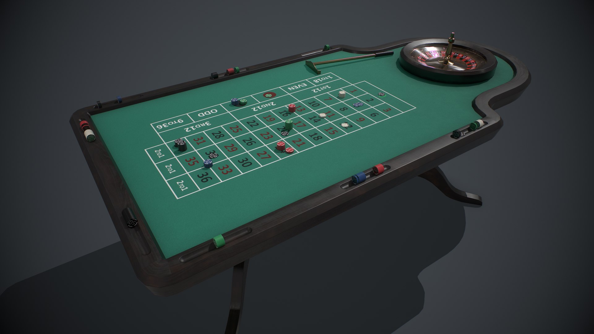 Roulette Table Pbr 3D Model - TurboSquid 1453584