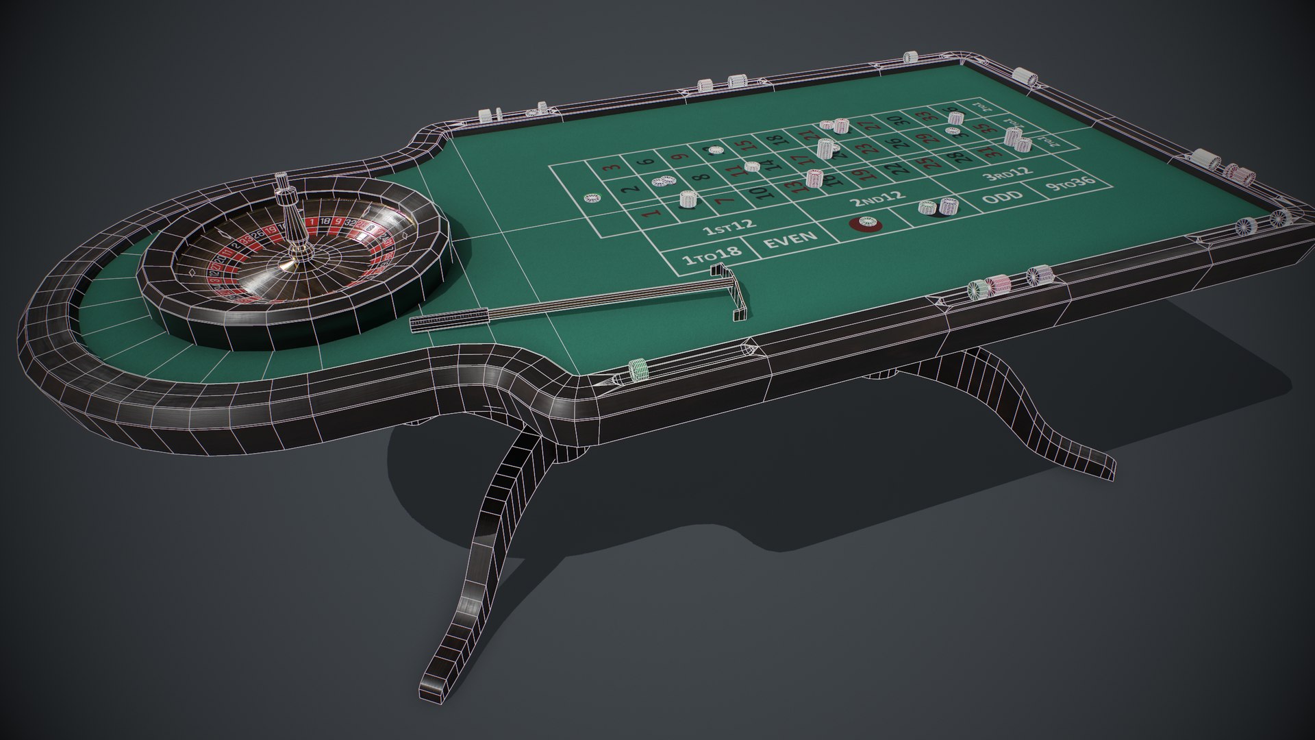 Roulette Table Pbr 3D Model - TurboSquid 1453584