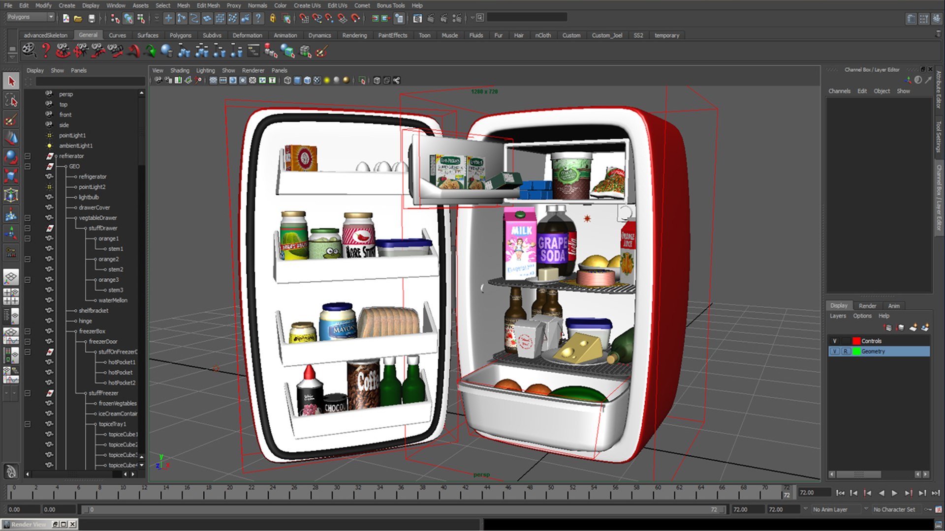 3d Cartoon Refrigerator